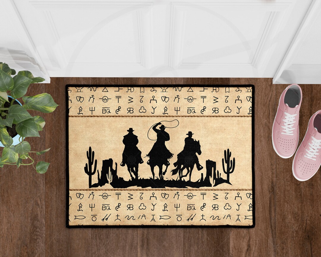 Door Mat/floor Mat Cowboy Cattle Brands Western Mat - Etsy