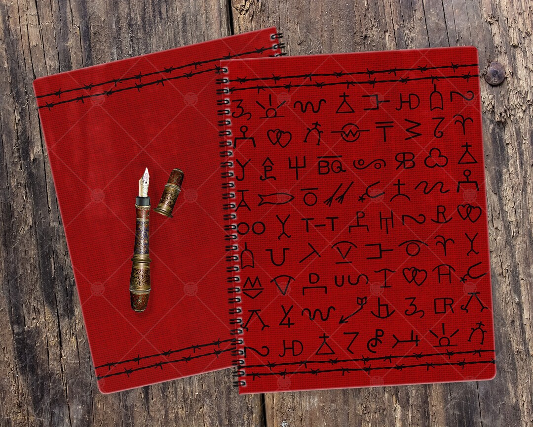 Spiral Notebook Glossy | Vintage Ranch Brands & Barbed Wire Red ...