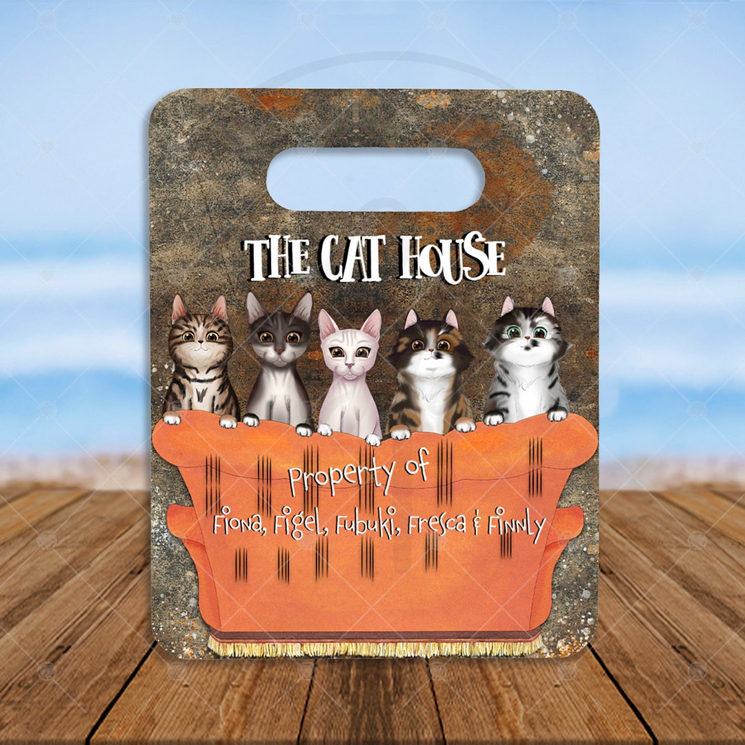 Personalized Ceramic Trivets | the Cat House | Cute Cartoon Cats ...