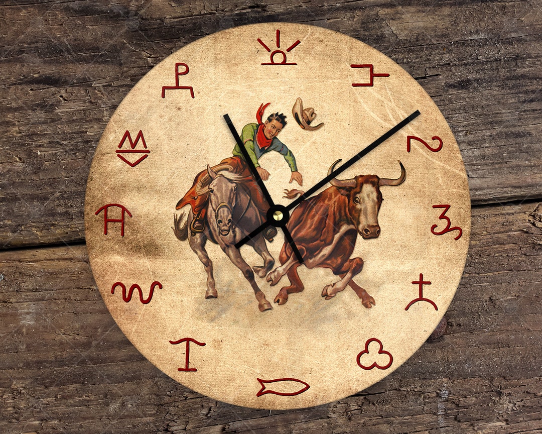 Wall Clocks Vintage Ranch Brands Texas Cowboy Western Wall - Etsy