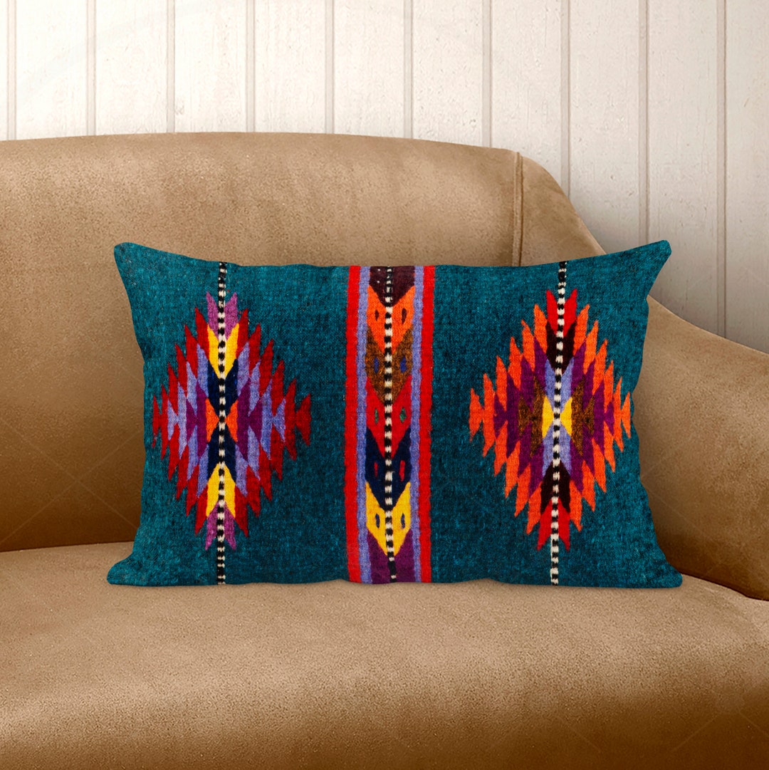 Linen Lumbar Pillow | Navajo Aztec Western Decor | Country Living ...