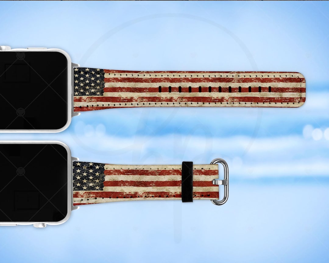 Rustic American Flag Watch Band | Patriotic | American | Weathered Flag ...