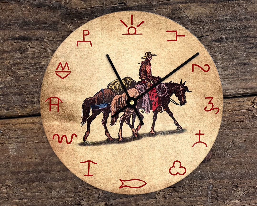 Wall Clocks | Vintage Ranch Brands Cowboy on the Range | Western Wall ...
