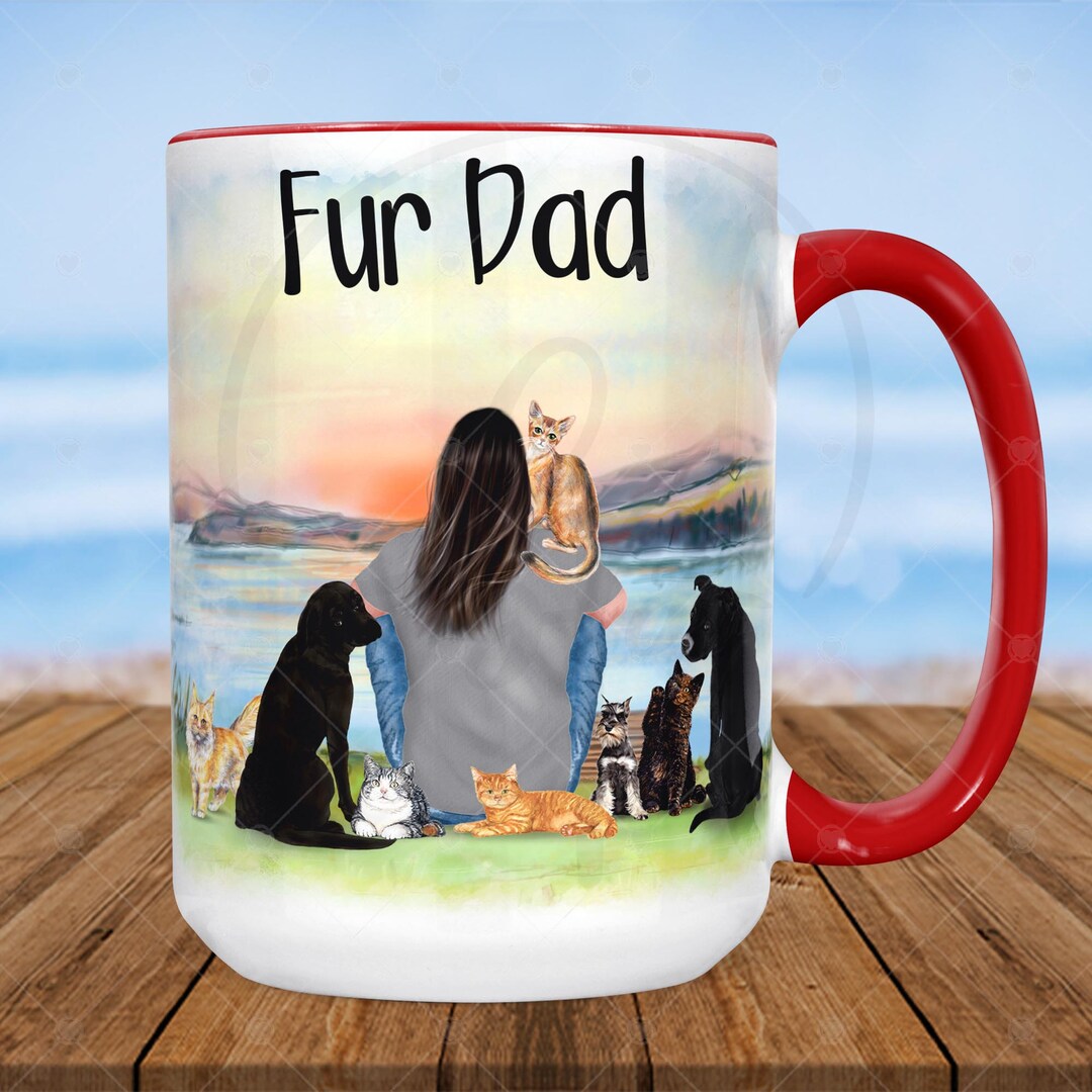 Personalized Fur Dad Drinkware | Dog Dad Cat Dad | Custom Pet Parent ...
