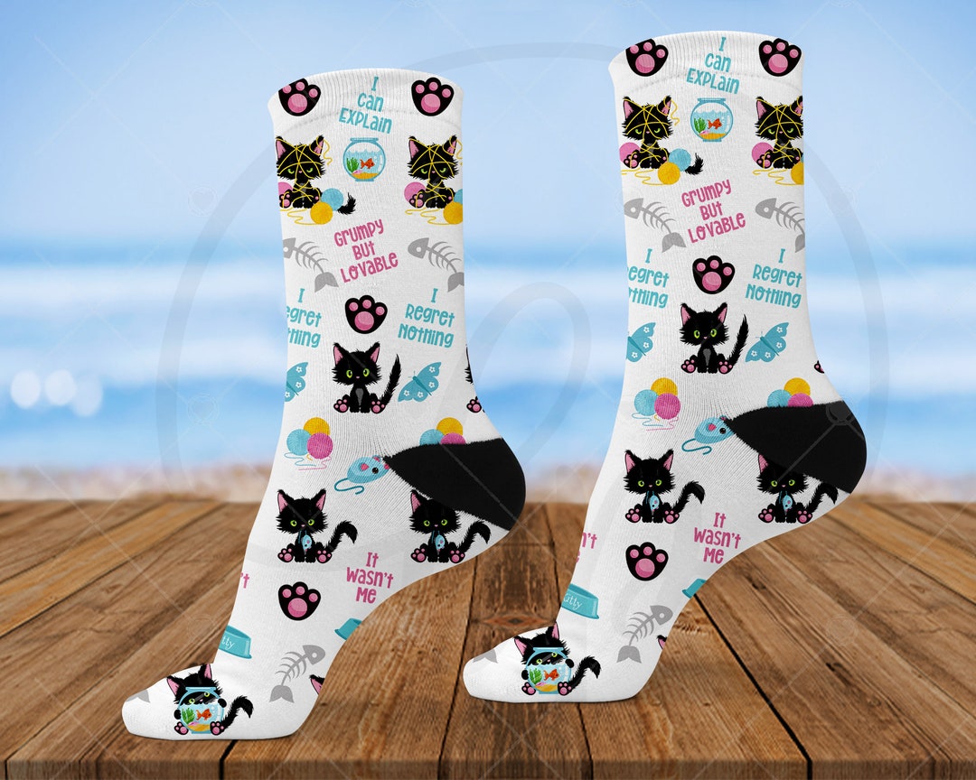 Crew Socks | Grumpy Cat | Silly Socks | Fun Gift for Her | Best Friend ...