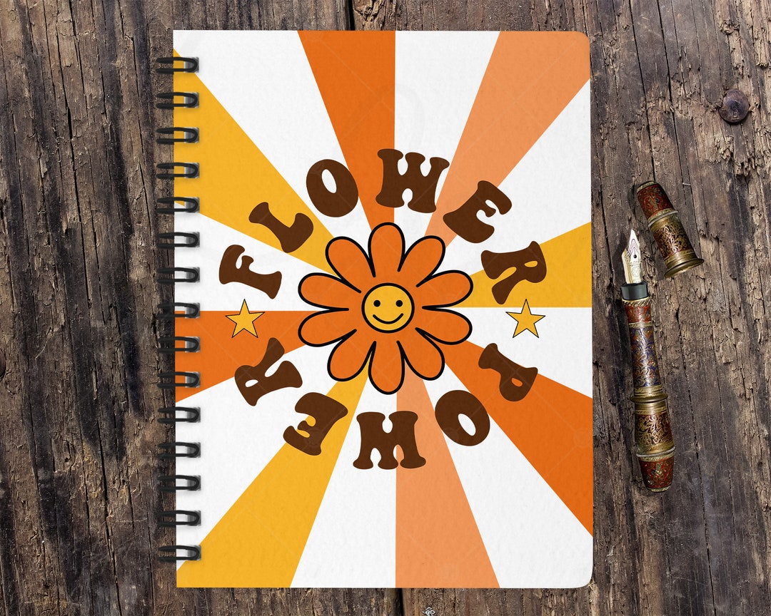 Spiral Notebook | Flower Power Retro Notebook | Hand Writing Journal ...