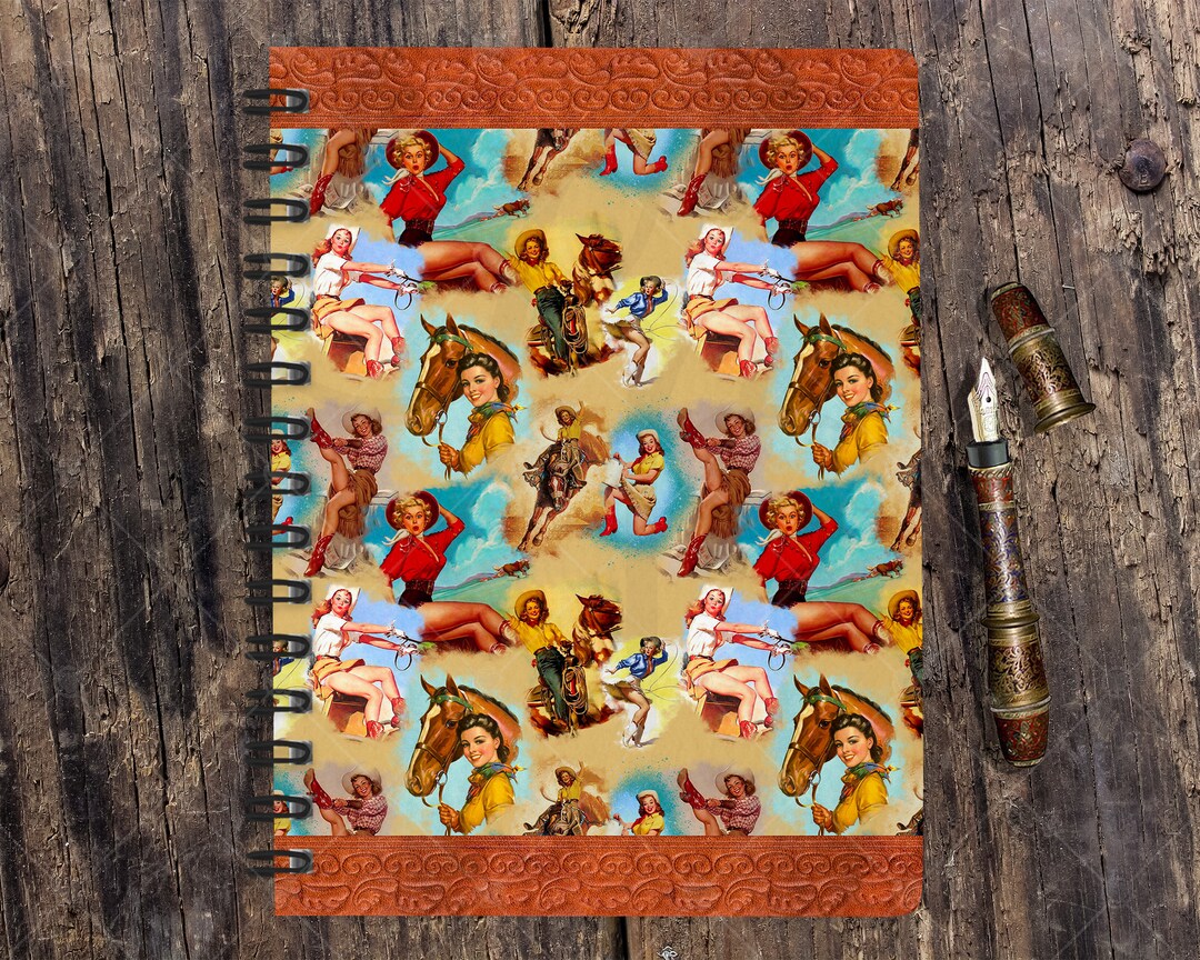Spiral Notebook Vintage Rodeo Cowgirls Western Notebook Hand Writing ...