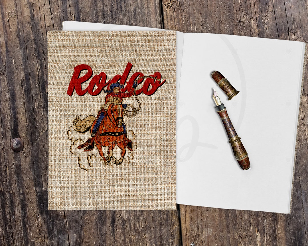 Sketch Book Burlap Cover | Rodeo Cowboy | Wild West Ranch Hand ...