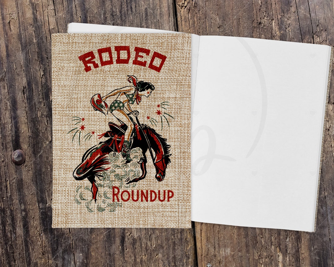 Sketch Book Burlap Cover | Rodeo Roundup | Rodeo Cowgirl Western ...