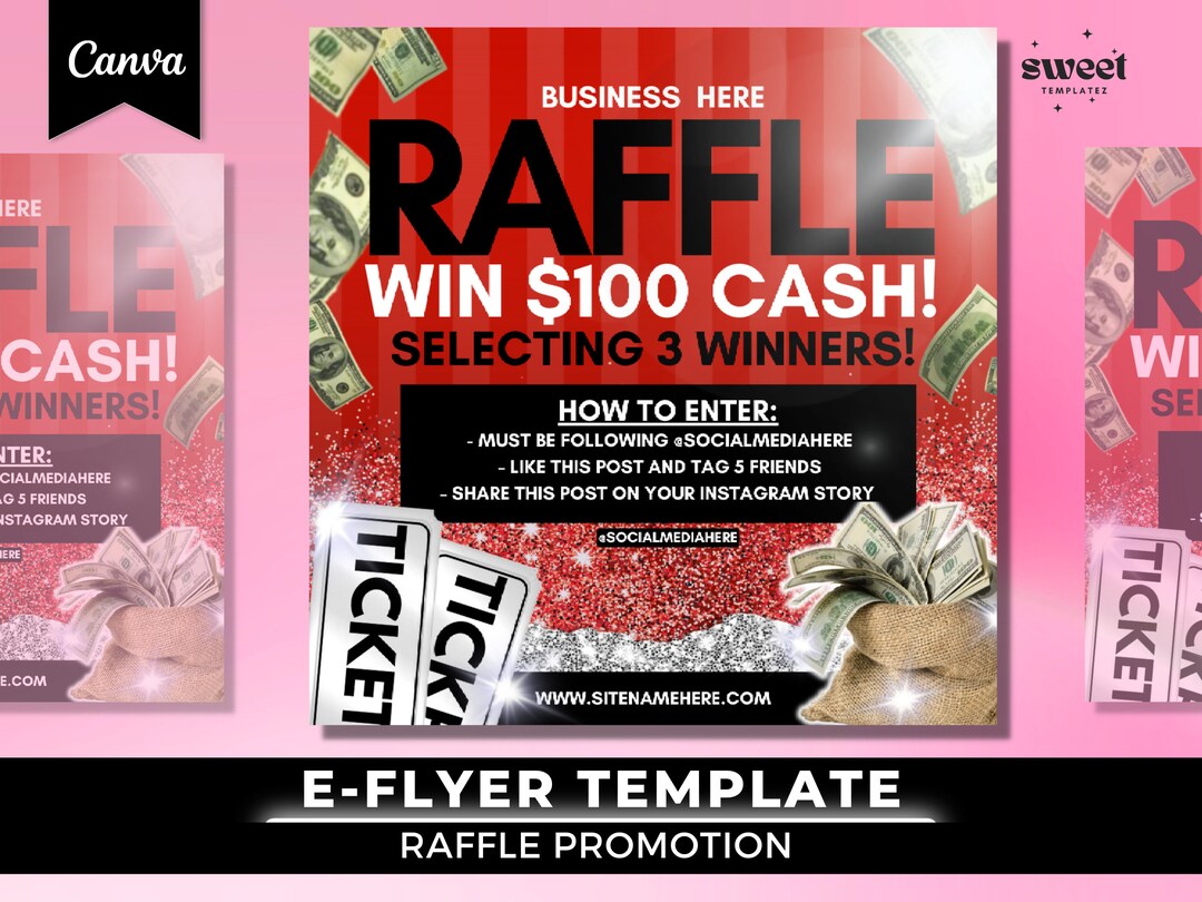 Raffle Flyer Template | DIY Business Branding Giveaway Ticket Contest ...