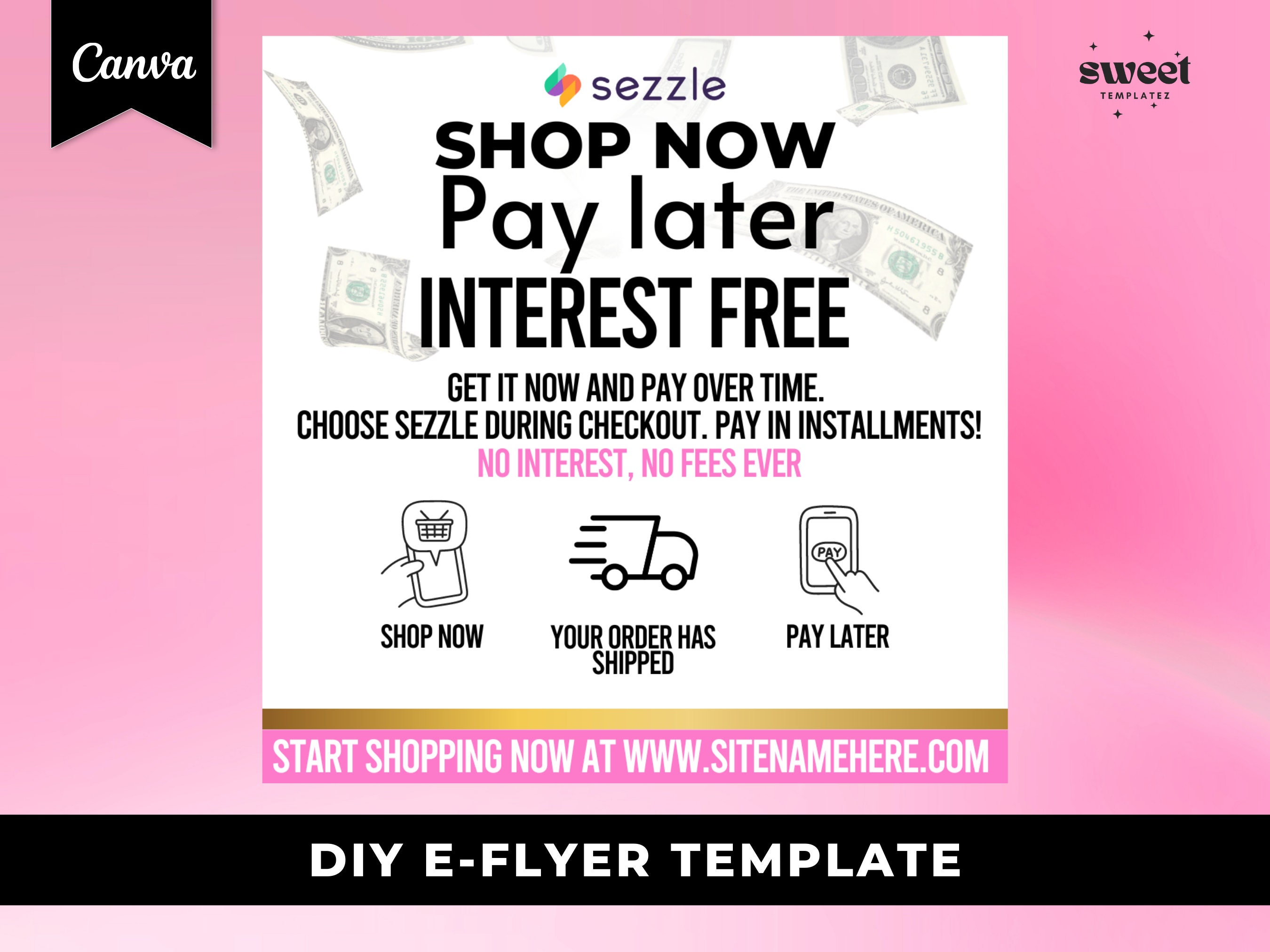 SHOP PAY TEMPLATE, Canva Templates, Shop Pay Payment Post, Social Media ...