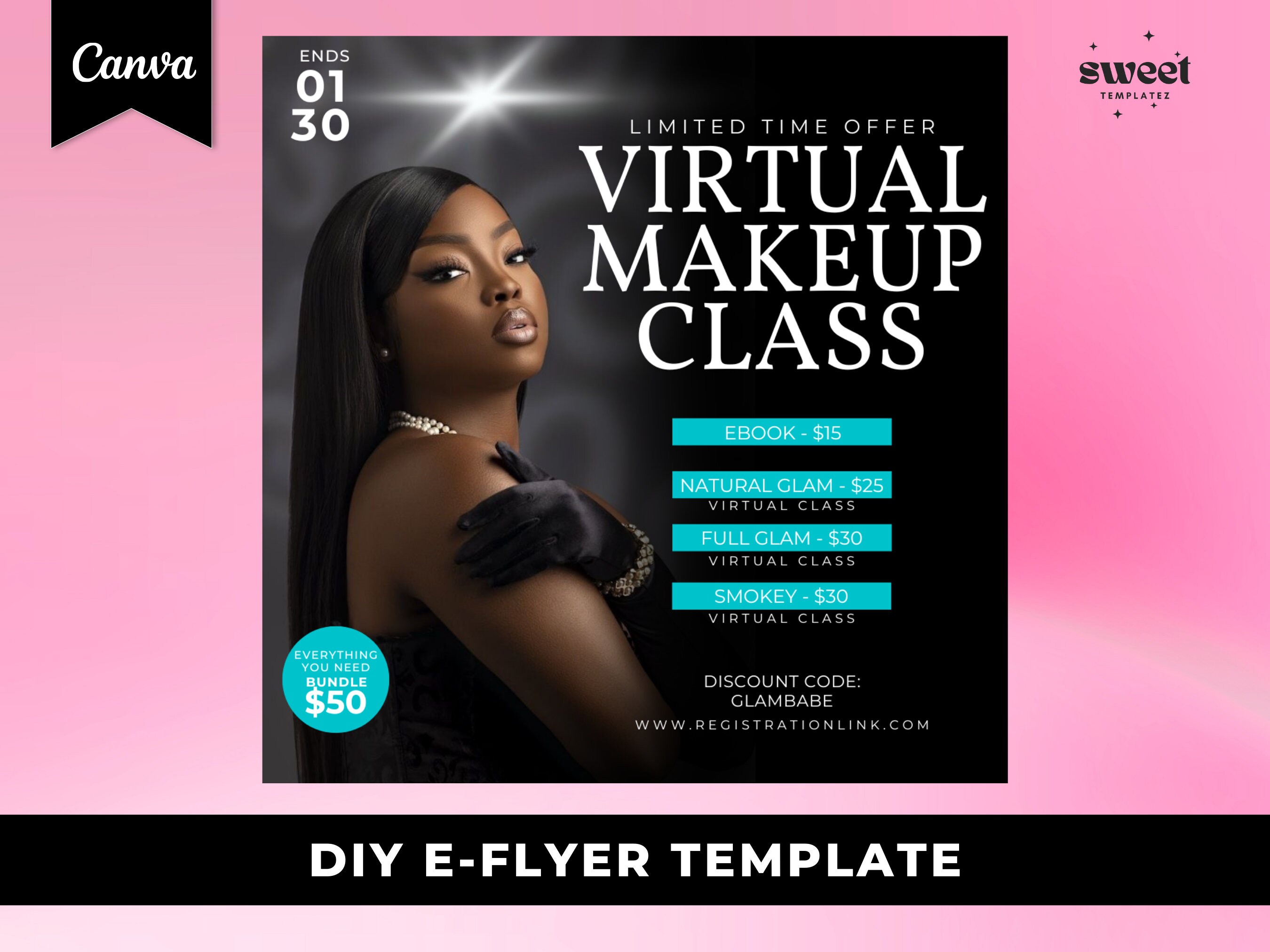 Makeup Course Flyer, DIY Flyer Template Design, Makeup Class Flyer ...