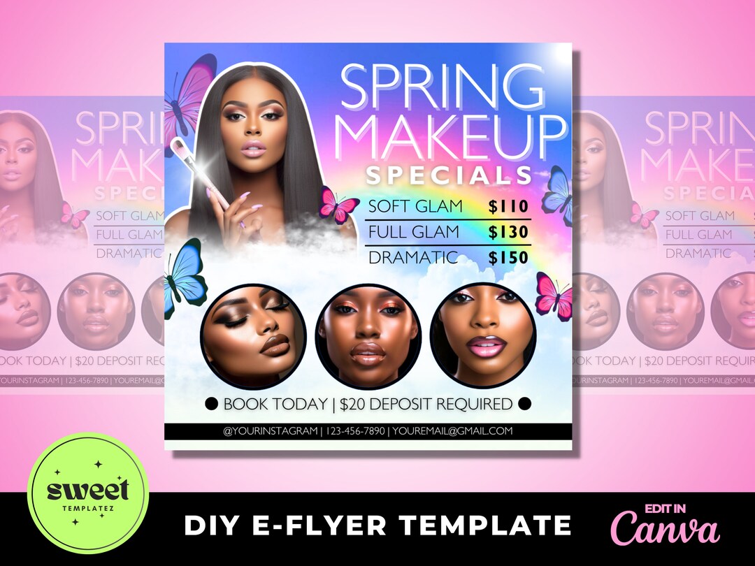 Glam Makeup Flyer, Makeup Special Flyer, Makeup Artist Flyer, Makeup ...