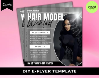 Model Wanted Flyer Template Brand Ambassador Wanted Hair - Etsy