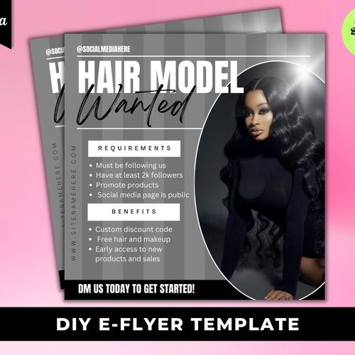 Hair Makeup Model Wanted Flyer Wanted Brand Influencer Brand - Etsy