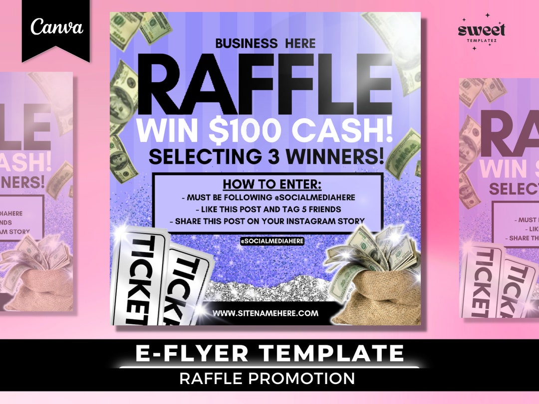 Raffle Flyer Template | DIY Business Branding Giveaway Ticket Contest ...