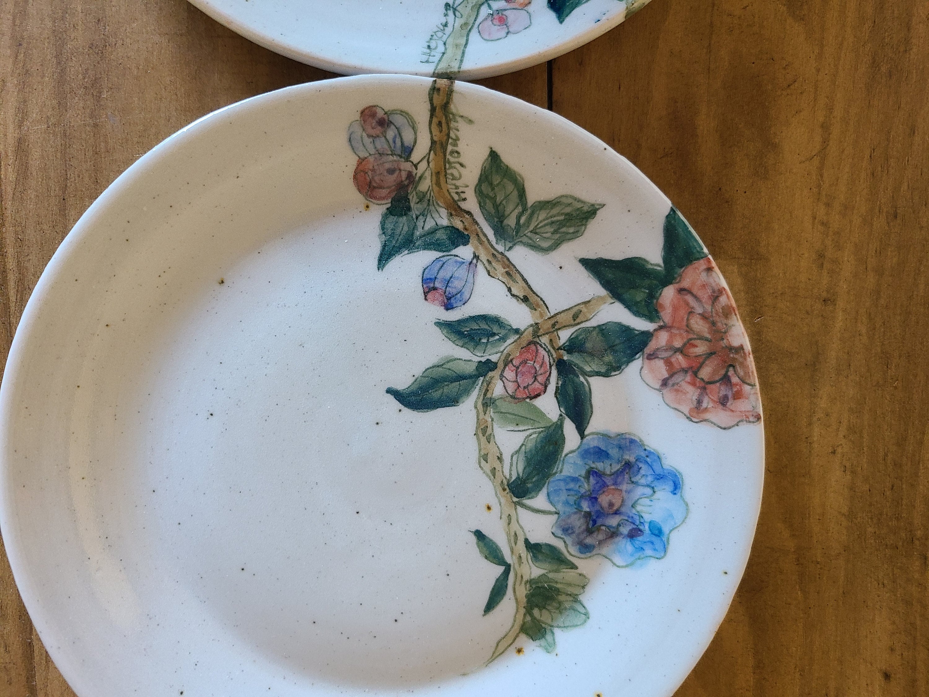 Flowers Ceramic Plates Flower Nature Pattern Handmade - Etsy