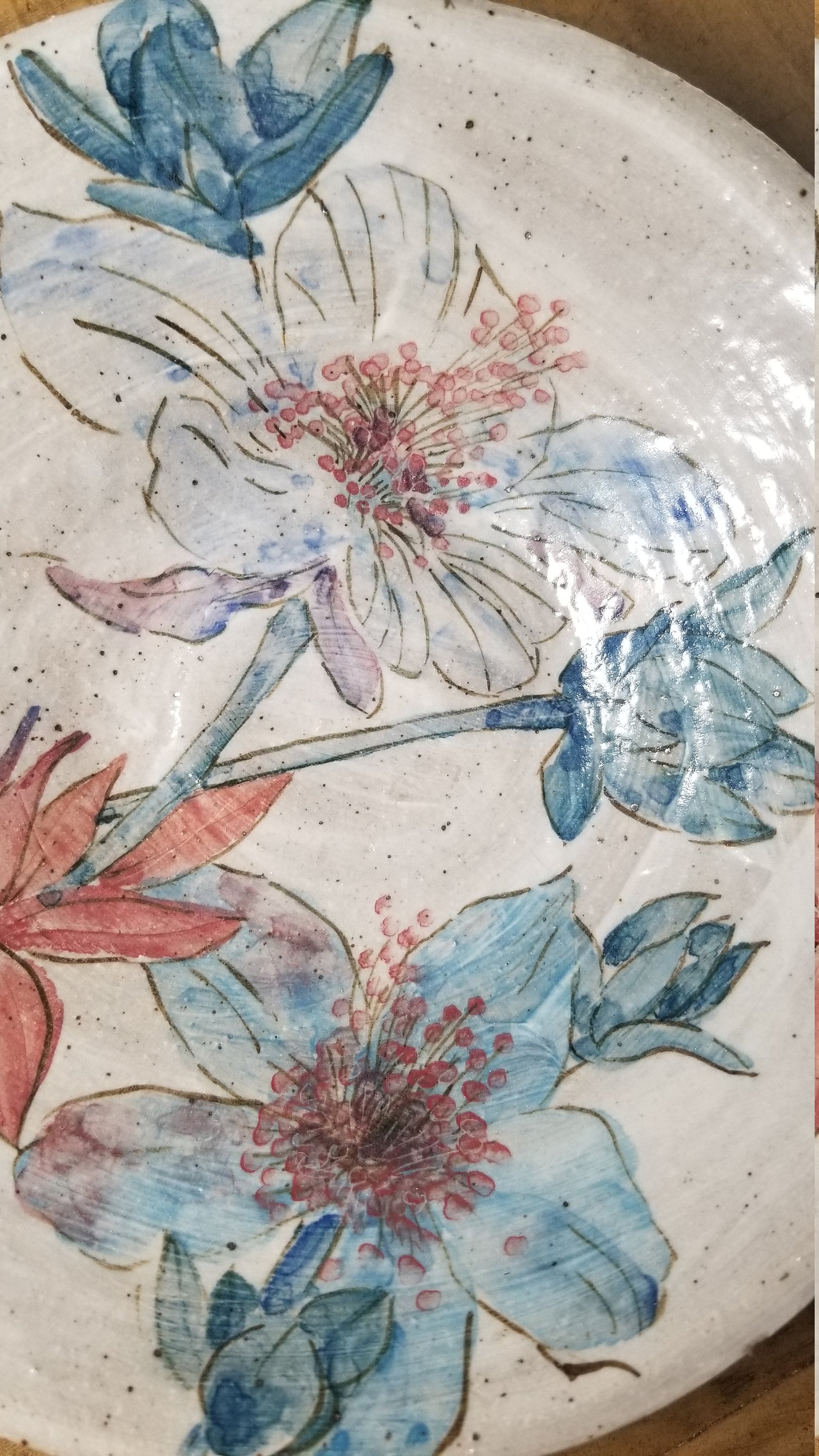 Flower Ceramic Plate Flower Nature Pattern Handmade - Etsy