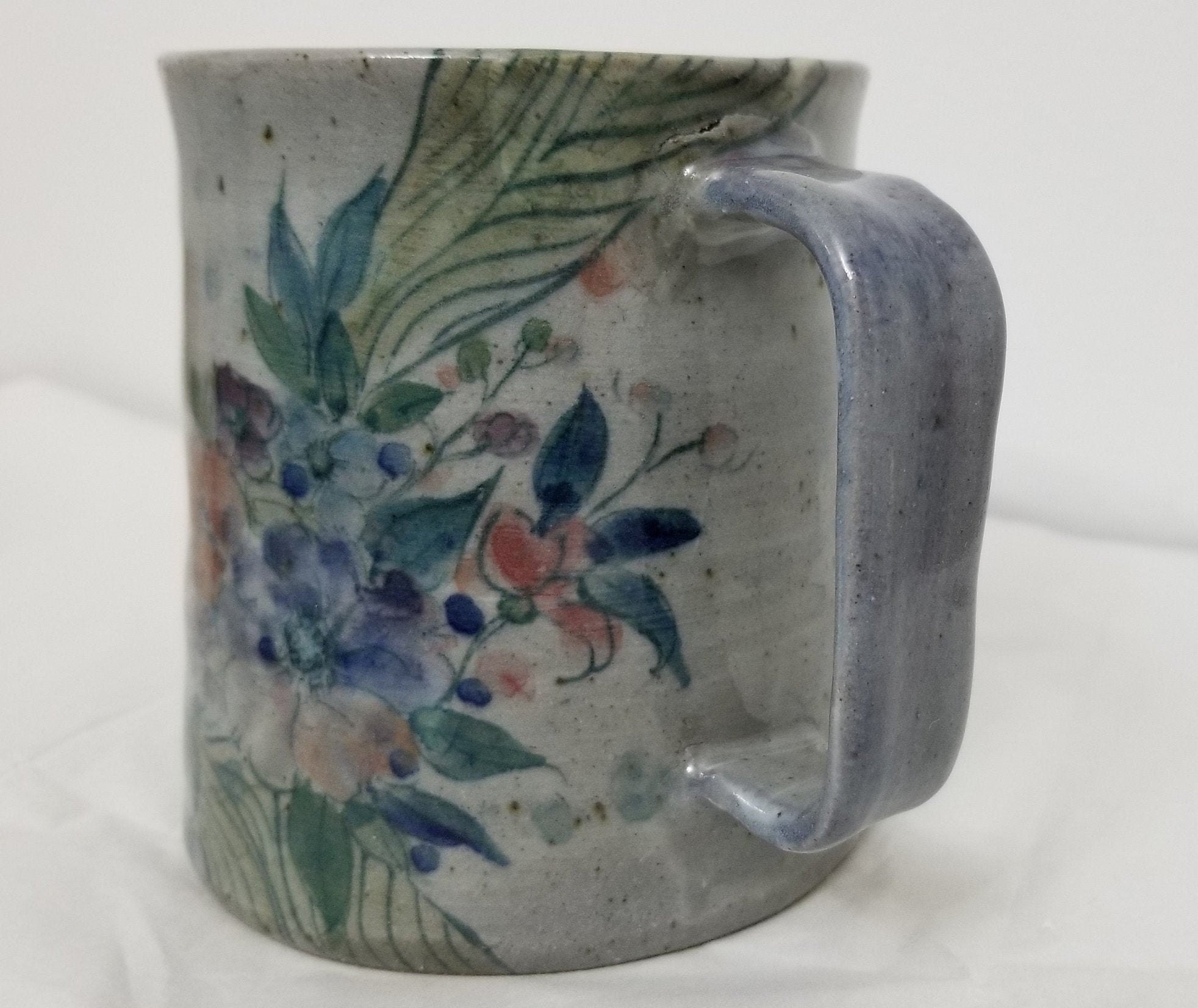 Flower Ceramic Pitcher Flower Nature Pattern Handmade - Etsy