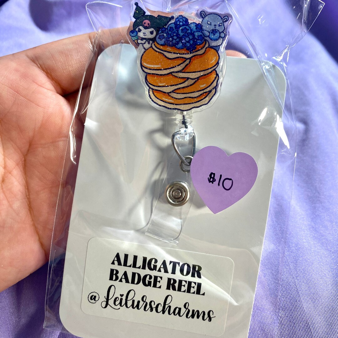 Holo Acrylic Sanrio Badge Reel Alligator Clip Style kuromi Cakes - Etsy