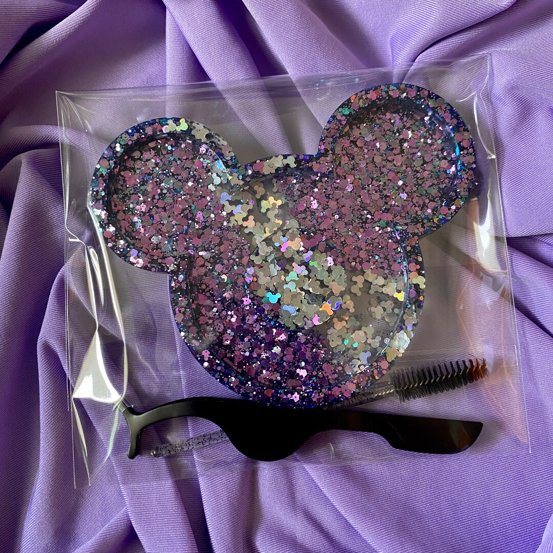 Mouse Shape Eye Lash Tray blue & Purple W/ Mouse Head Holo - Etsy