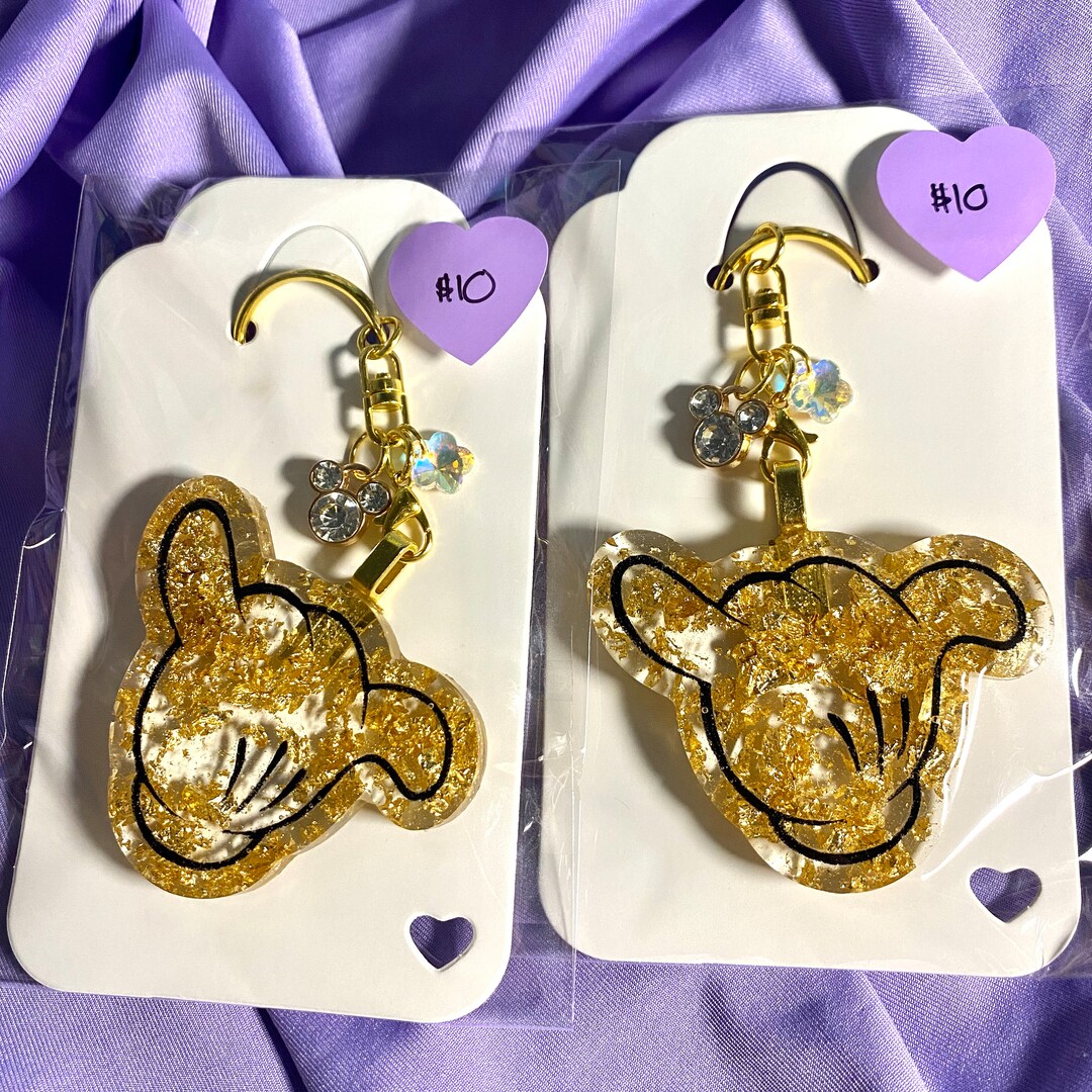Mouse Glove Shaka Keychain gold Flakes - Etsy