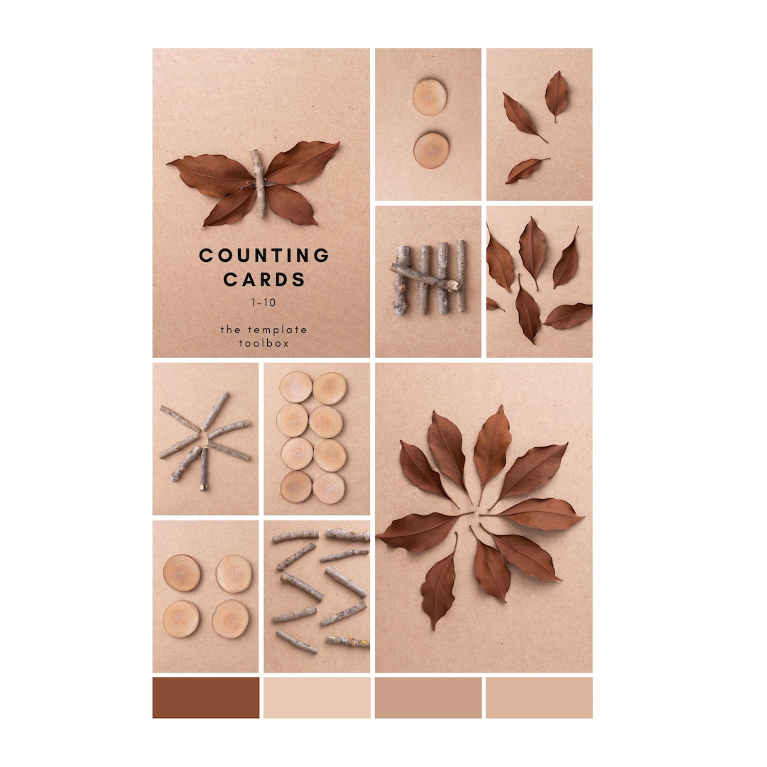 Nature Play Counting Cards- Numbers 0-10 Printable Files, Classroom ...
