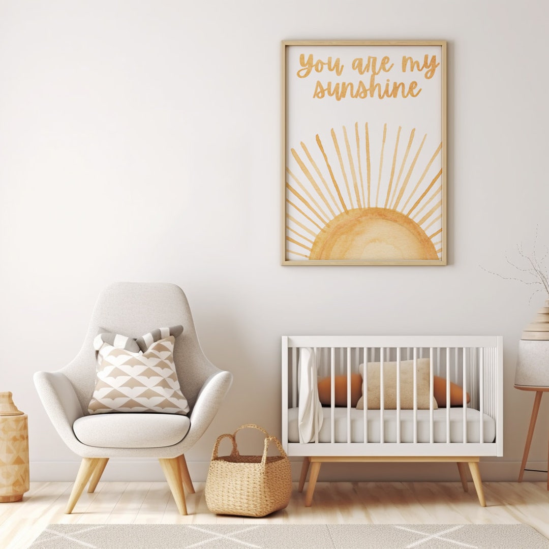 Boho Sun Nursery Printable Boho Painted Sunshine Poster A4 - Etsy