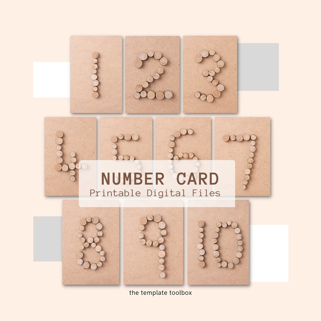 Nature Play Number Cards- Numbers 0-10 Printable Files, Classroom ...