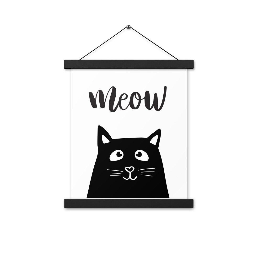Meow Poster With Poster Bar - Etsy