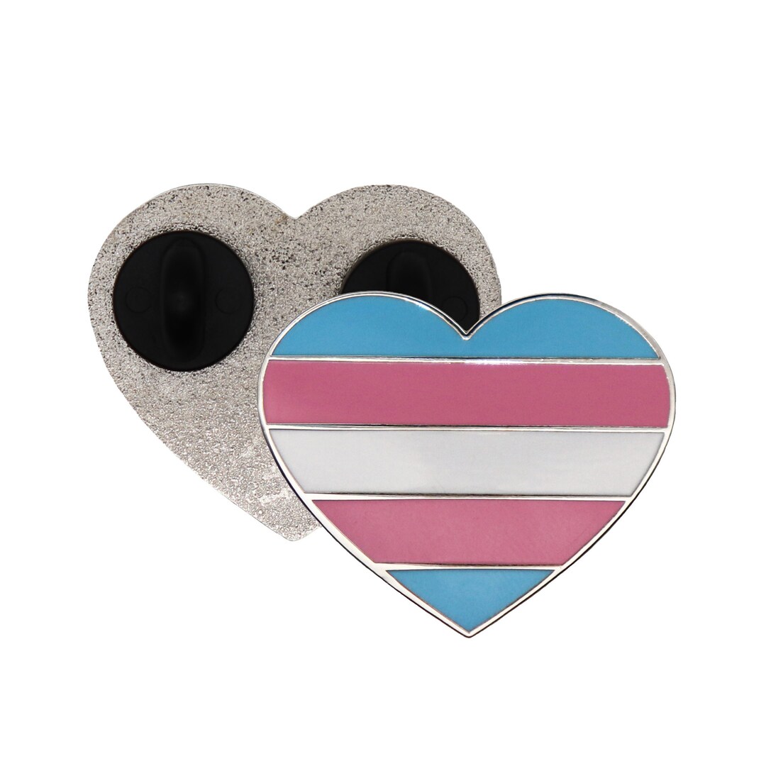 Trans Heart Enamel Pin - Etsy