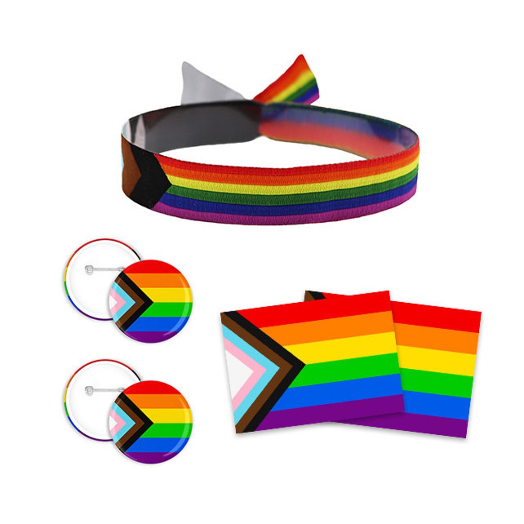 Pride Progress Package 1x Ribbon - 2x Buttons - 10x Stickers - Etsy