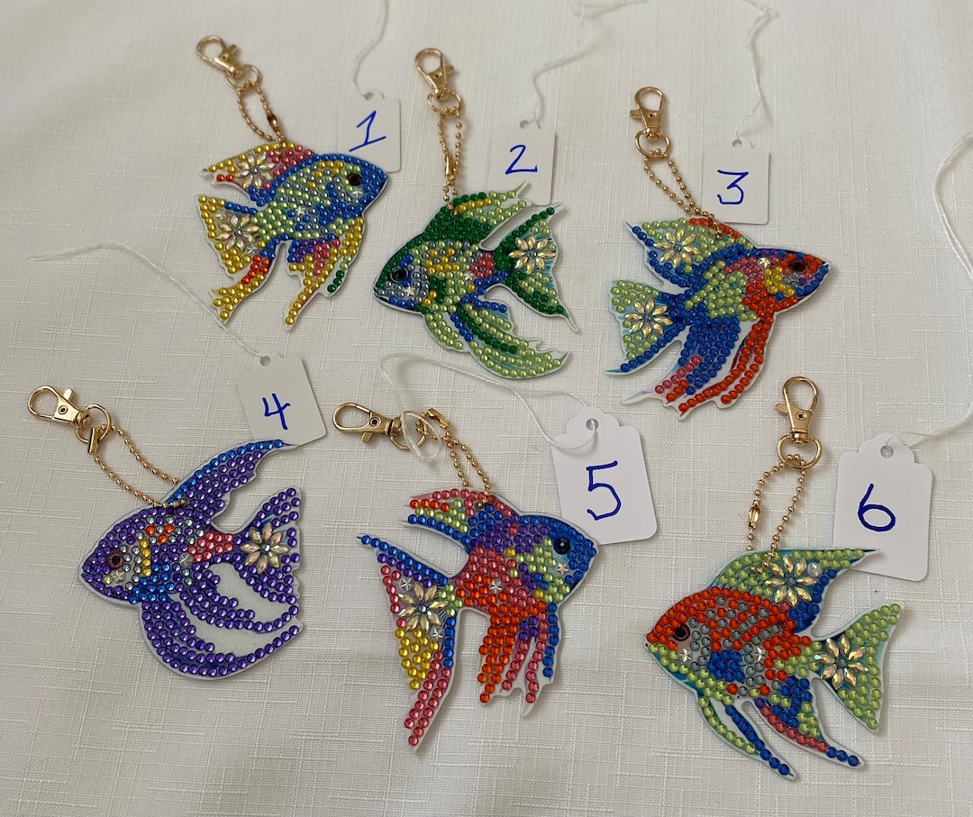 Fish Diamond Art Keychain - Etsy