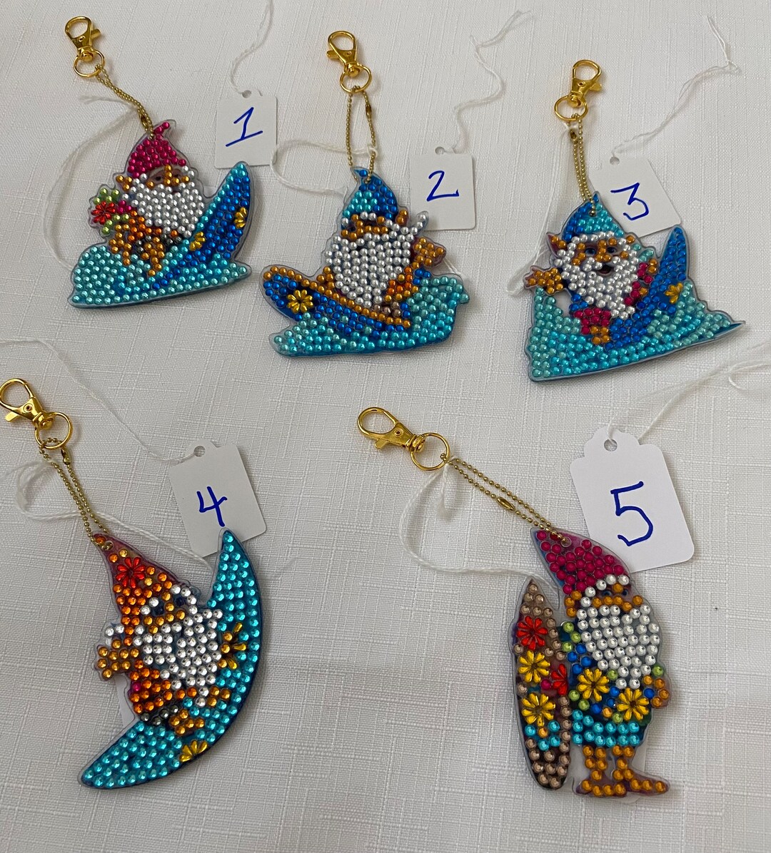 Surfing Santa Diamond Art Keychain - Etsy