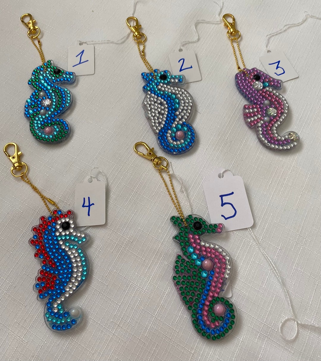 Seahorse Diamond Art Keychain - Etsy