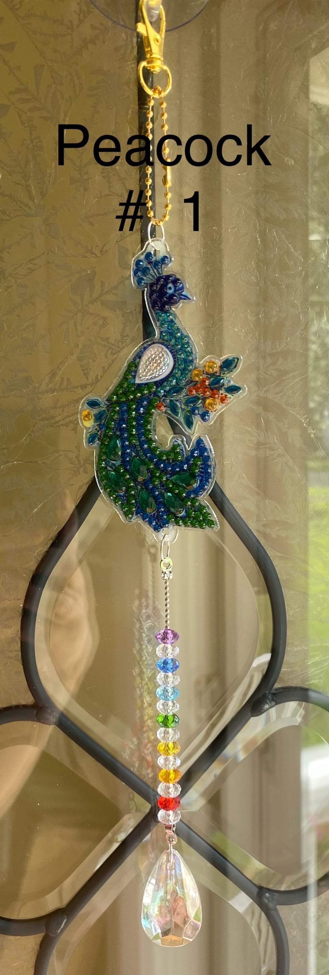 Peacock Diamond Art Keychain/suncatcher - Finished - Etsy