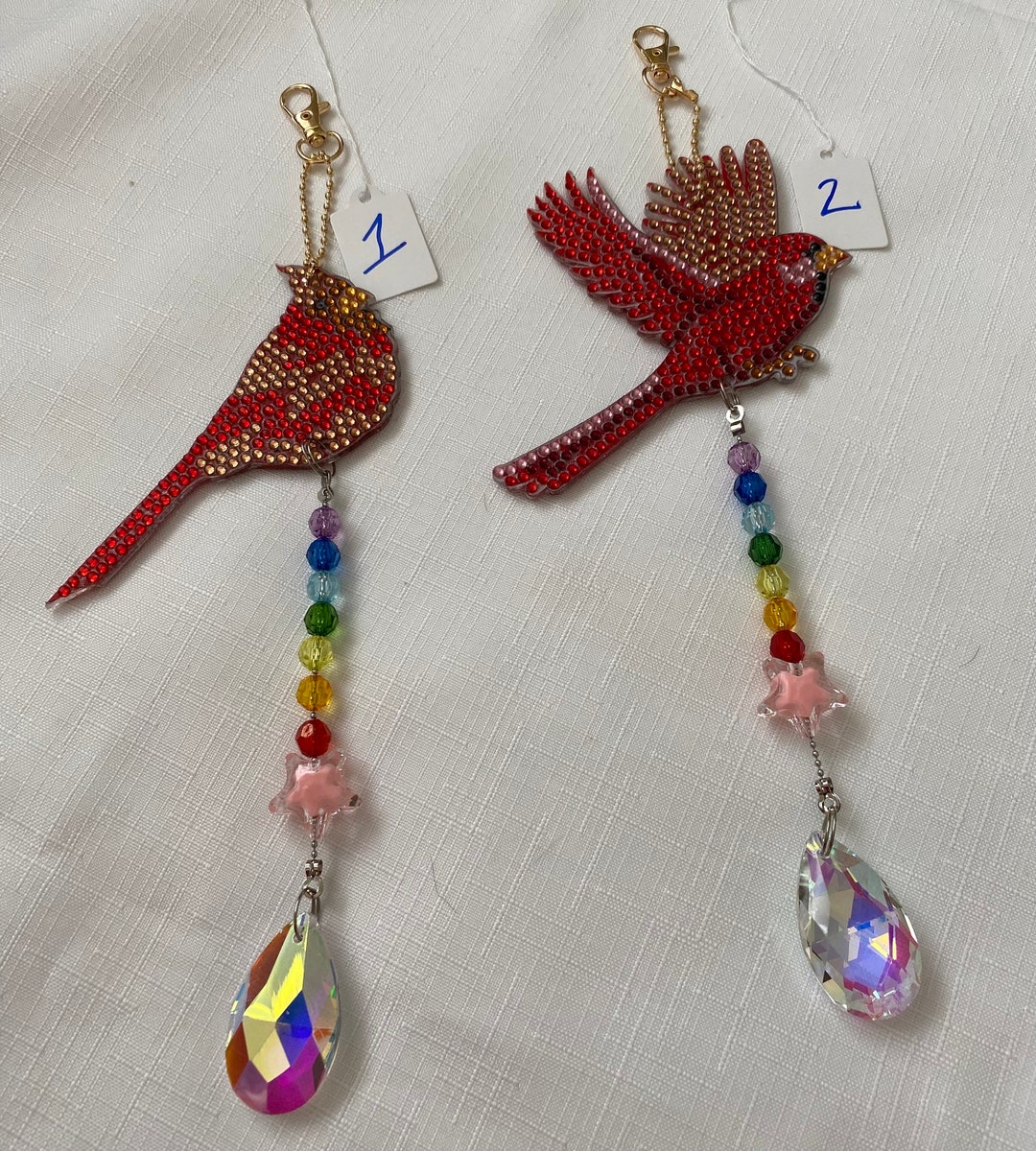 Cardinal Diamond Art Keychain/suncatcher - Finished - Etsy
