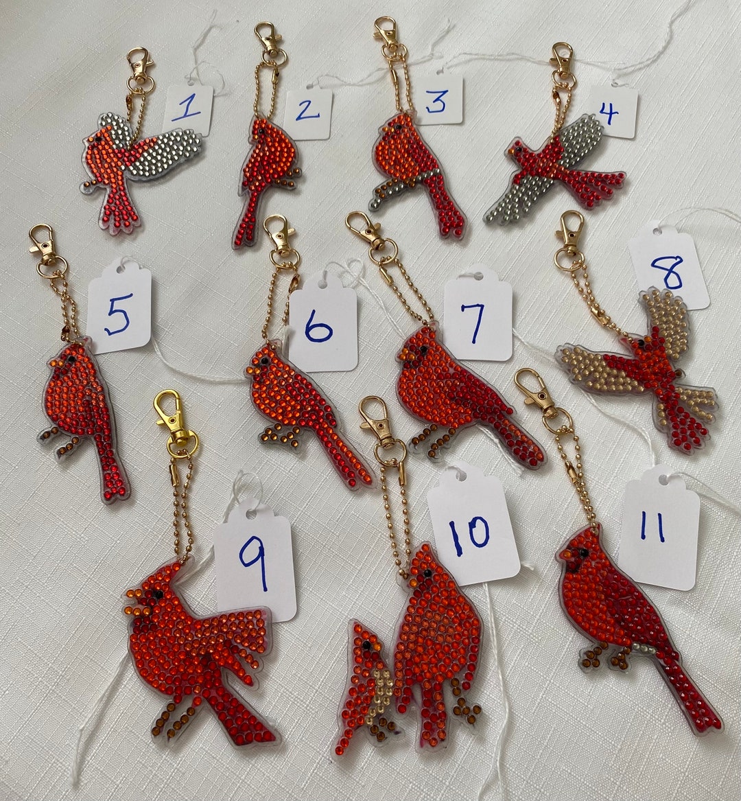 Cardinal Diamond Art Keychain - Etsy