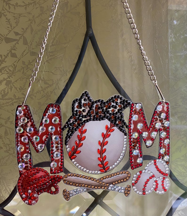 Baseball Mom Diamond Art Wall Hanging/suncatcher - Etsy