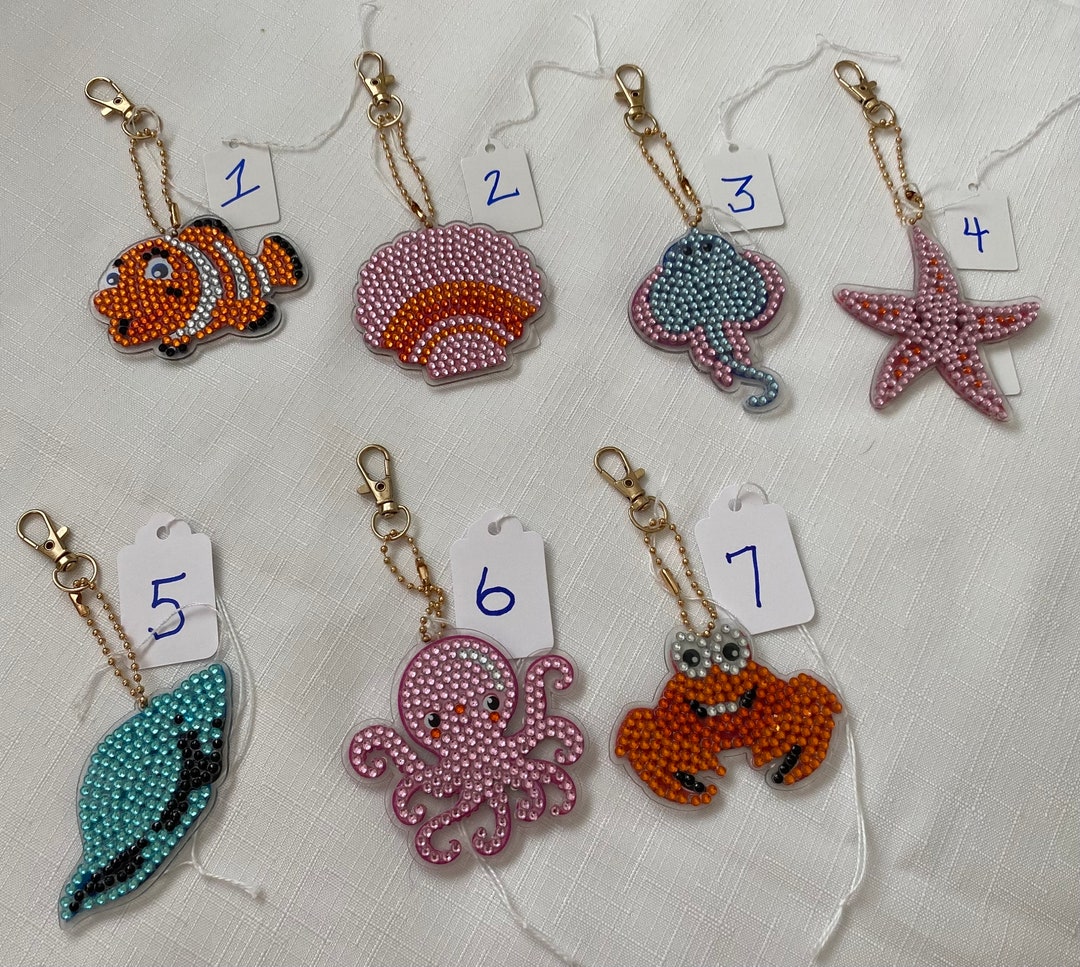 Beachy Diamond Art Keychain - Finished - Etsy