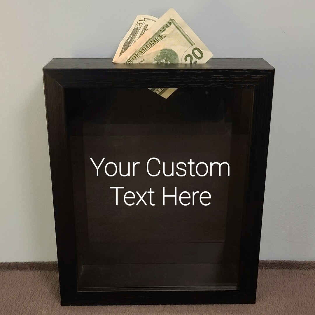 8x10 Personalized Savings Fund Box With Slot Shadow Box Adult Piggy ...