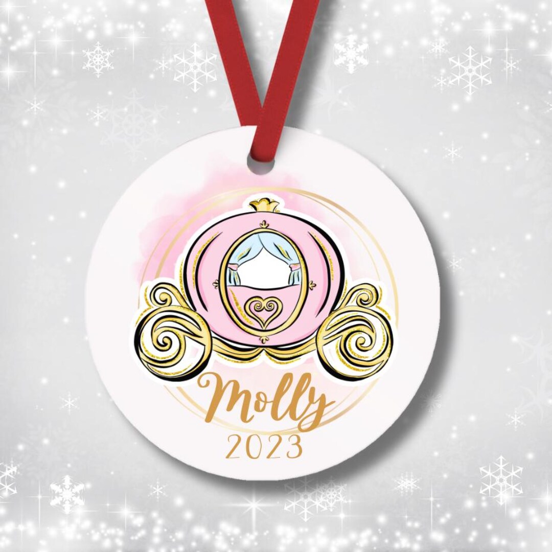 Personalized Princess Carriage Christmas Ornament for Kid - Custom Name ...