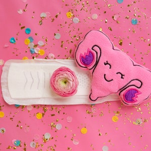 Period Heat Pad , Mindy the Menstrual Pal , Uterus Plush , Cramp Relief ...