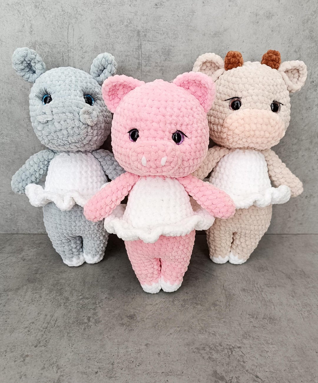 Personalized Pig, Cow, Hippo, Custom Stuffed Animal, Cow Plush, Farm ...