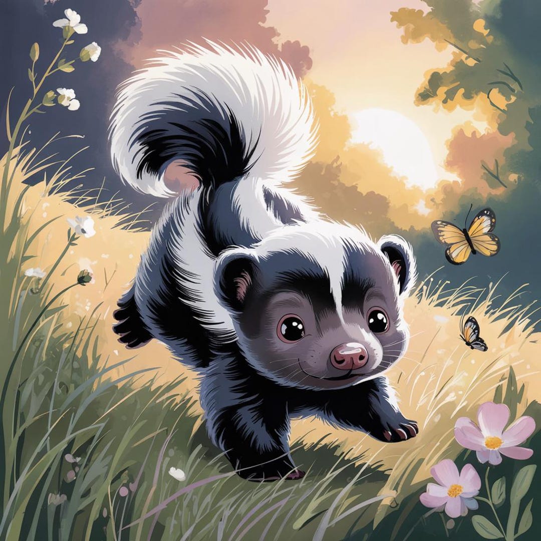 Baby Skunk Nursery Wall Art Bundle – Set of 6 Digital Prints | Woodland ...