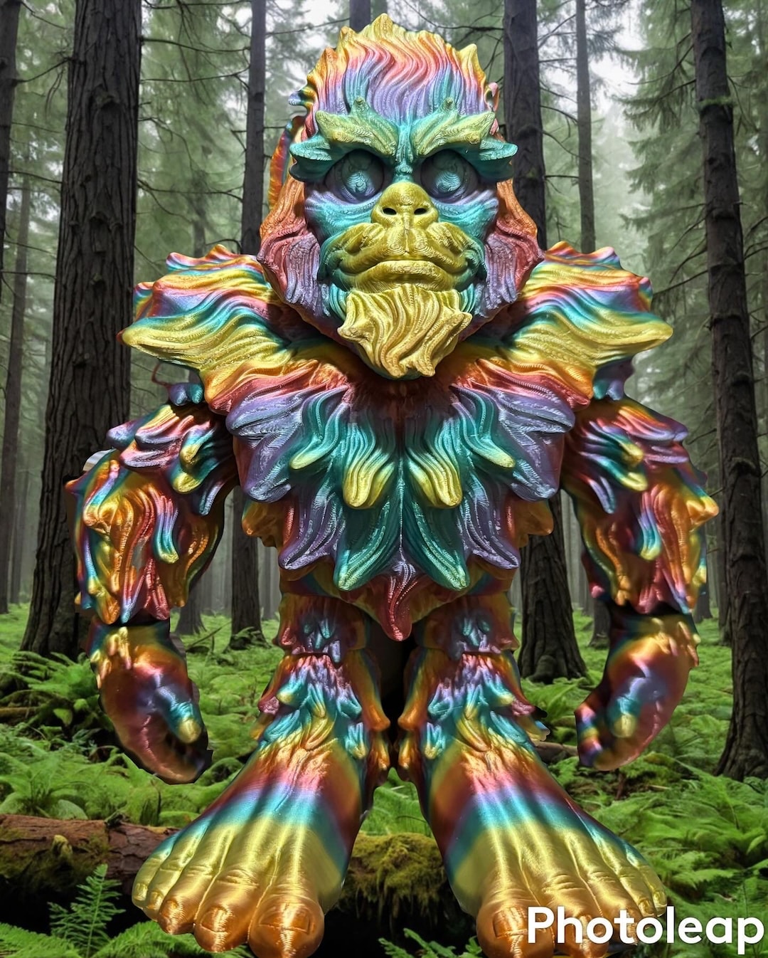 Rainbow XL 3D Printed Bigfoot Figurine | 9.5" Tall Mythical Creature ...