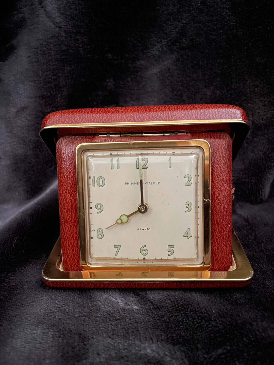 Antique Phinny-walker Bedside Travel Clock. Cased in Leather, Circa ...