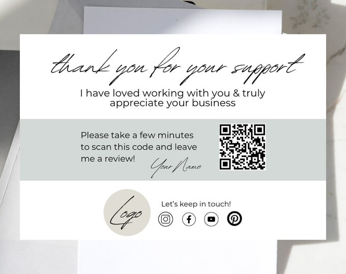 Client Thank You/review Card Template - Etsy Canada