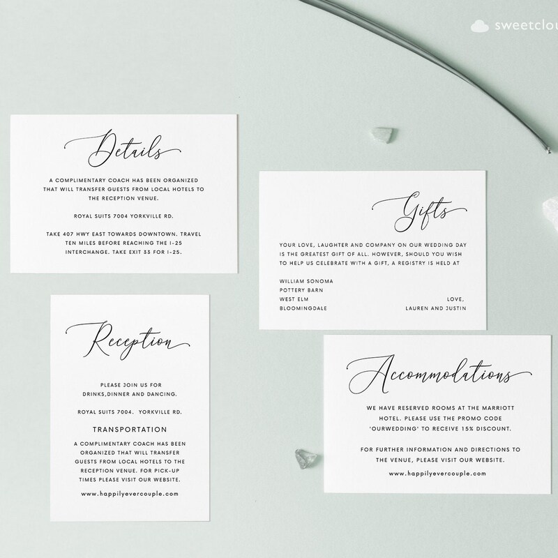 Invitation Insert - Etsy