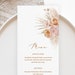 Dusty Orange Boho Menu Template Terracotta Boho Printable Menu Dusty ...